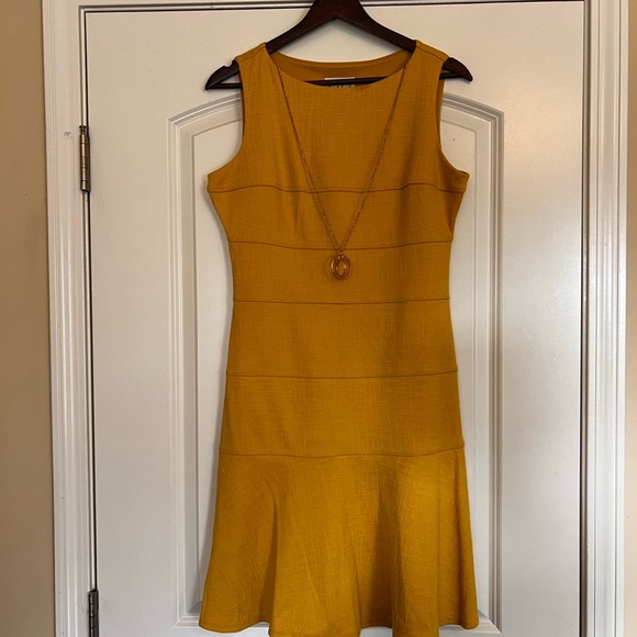 Enfocus Studio | Dresses | Enfocus Studio Mustard Yellow Midi Dress ...